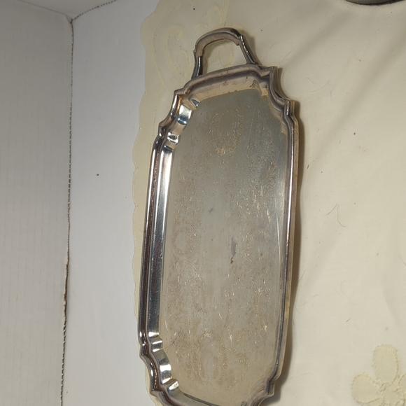 Dining | Vintage Crescent Silver Plated Rectangular Tray With Handles ...